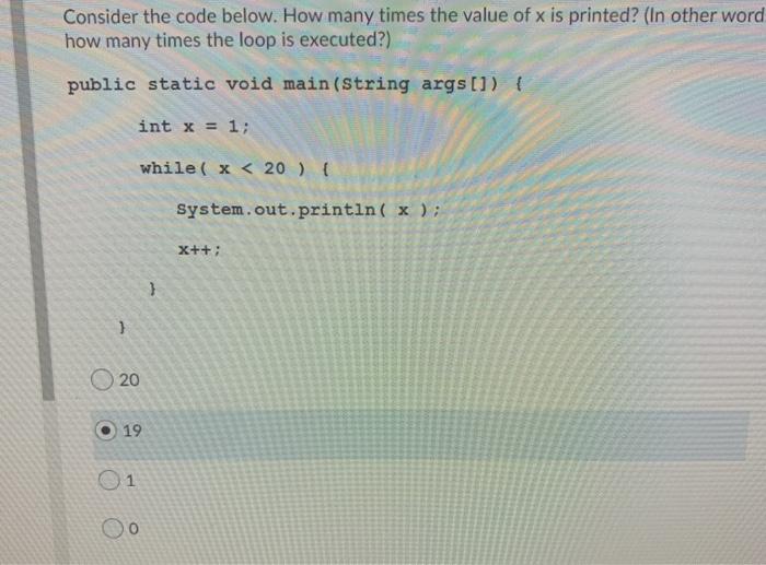 Solved Consider the code below. How many times the value of | Chegg.com