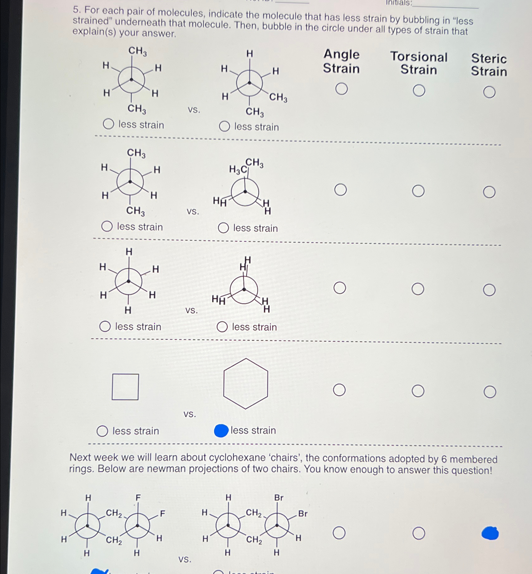 Solved For each pair of molecules, indicate the molecule | Chegg.com