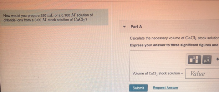 Solved How would you prepare 250 mL of a 0.100 M solution of | Chegg.com