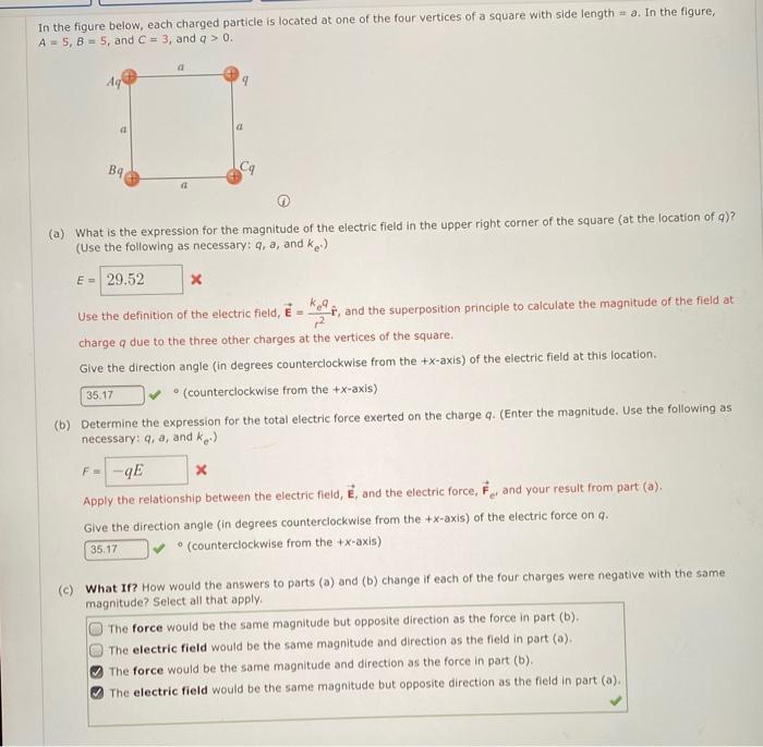 Solved In the figure below, each charged particle is located | Chegg.com