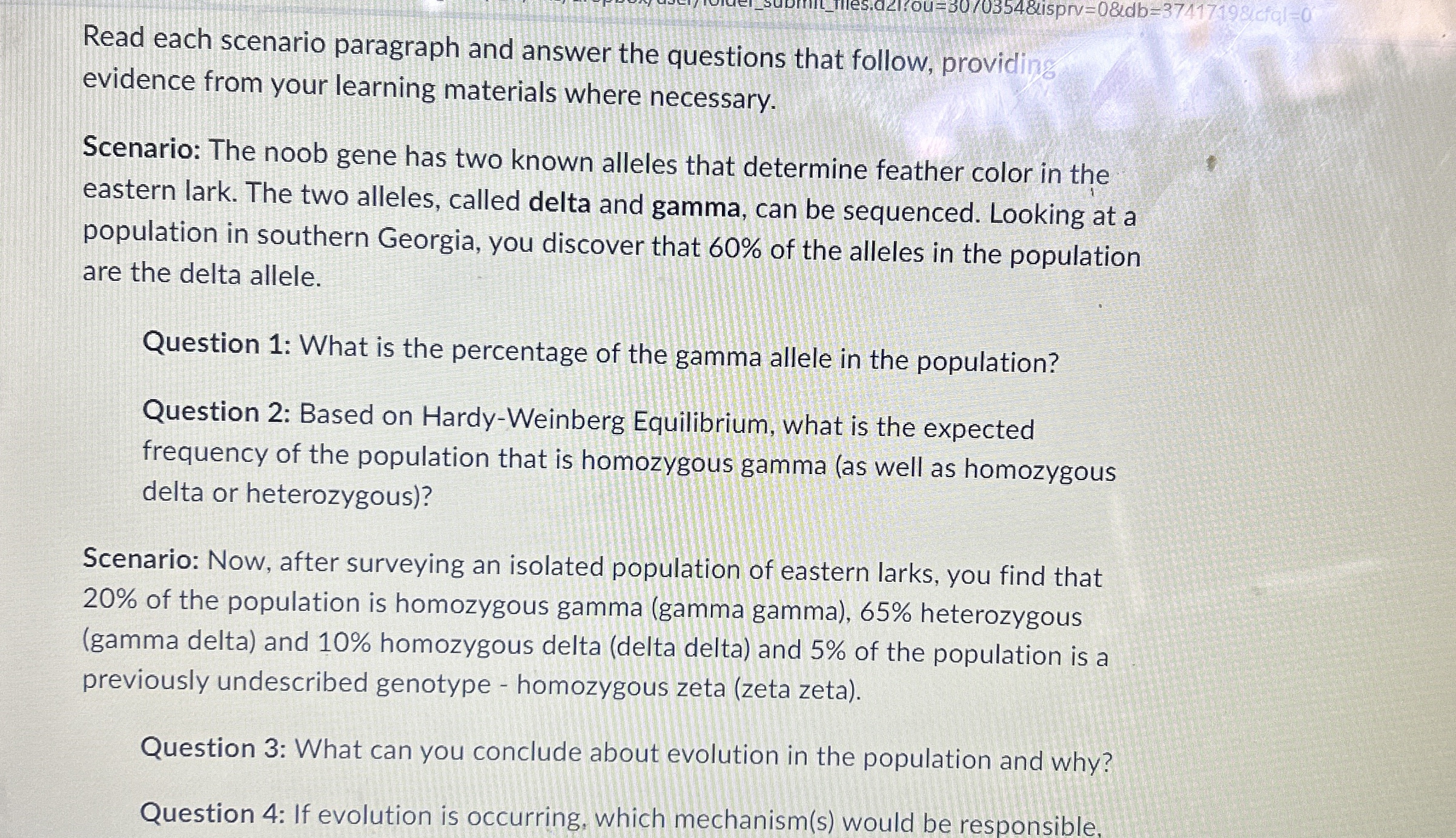 Solved Read each scenario paragraph and answer the questions | Chegg.com