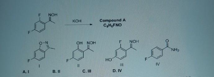 Solved 29. What is the structure of compound A? NOH KOH | Chegg.com