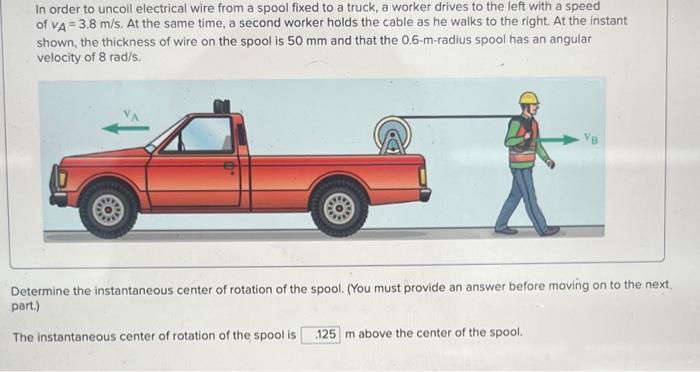 Solved In order to uncoil electrical wire from a spool fixed | Chegg.com