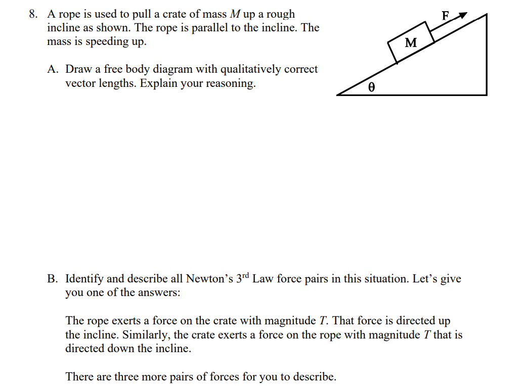 Solved A rope is ﻿used to ﻿pull a crate of ﻿mass M up ﻿a | Chegg.com