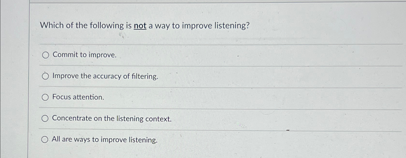 Solved Which of the following is not a way to improve | Chegg.com
