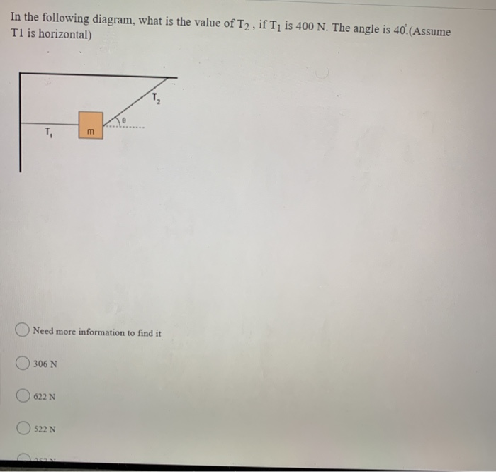 Solved In the following diagram, what is the value of T2, if | Chegg.com