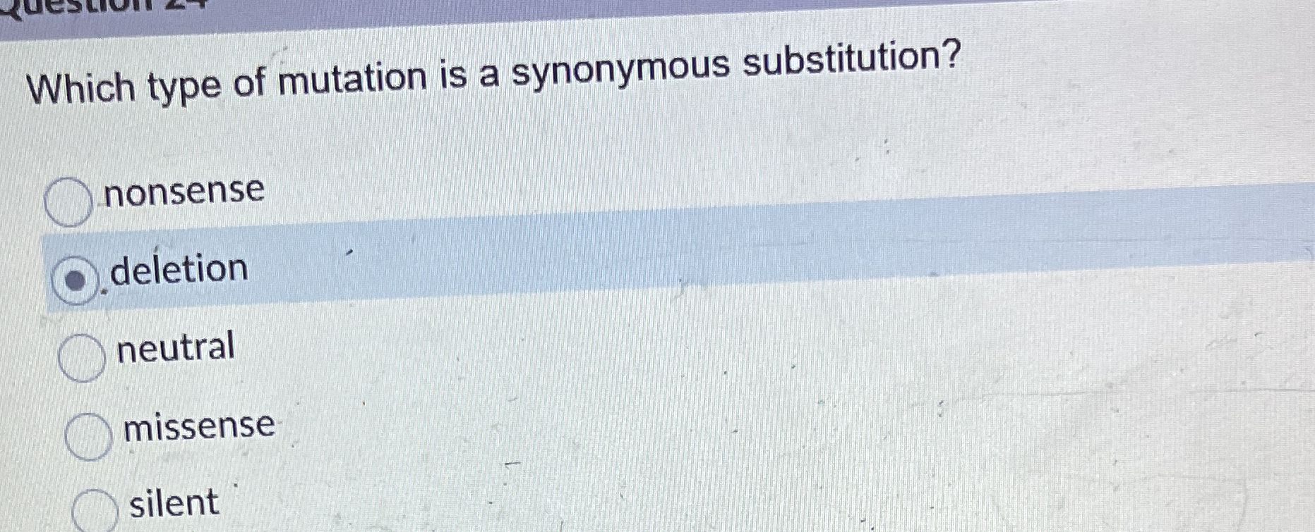 Which type of mutation is a synonymous | Chegg.com