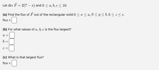 Compute the flux integral ∫S﻿vec(F)*dvec(A) ﻿in two | Chegg.com
