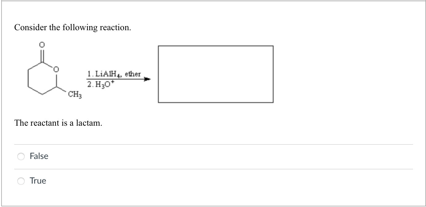 Solved Consider the following reaction.The reactant is a | Chegg.com