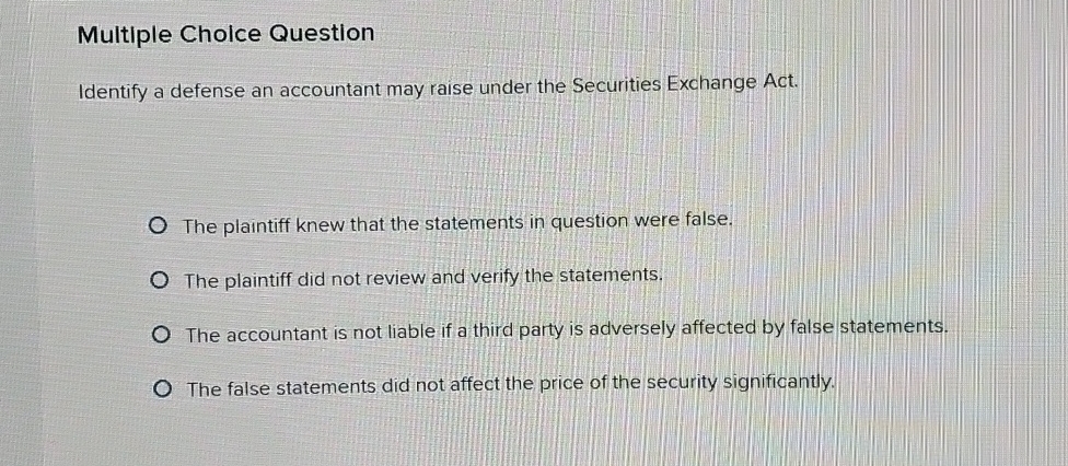Solved Multiple Choice QuestionIdentify a defense an | Chegg.com