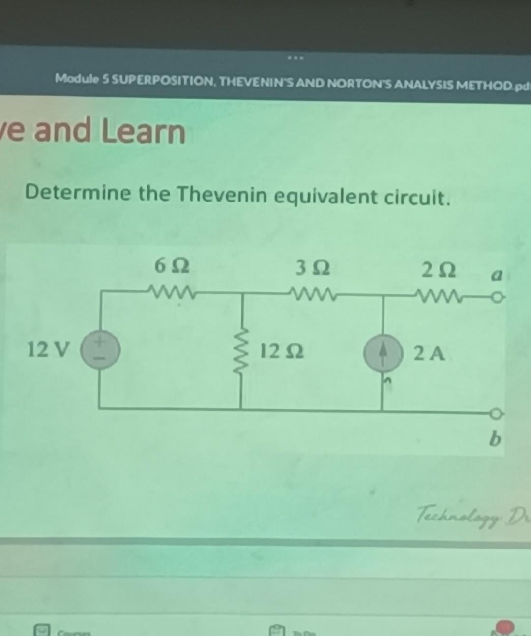 Solved Determine the Thevenin equivalent circuit. Techndery | Chegg.com