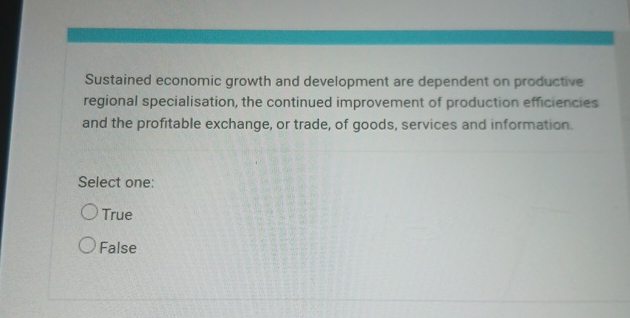 Solved Sustained economic growth and development are | Chegg.com