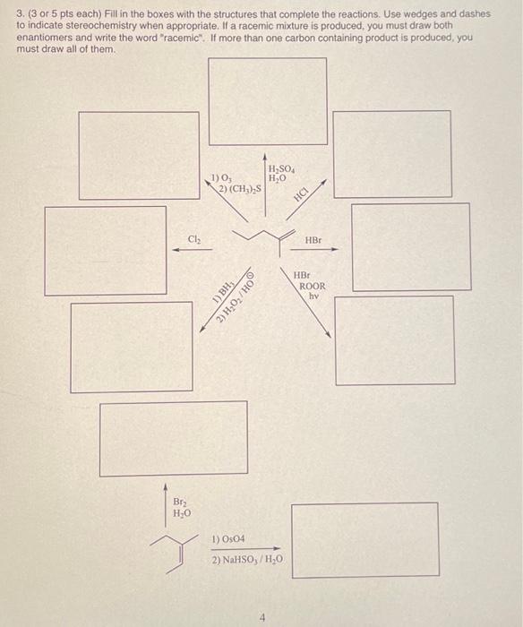 Solved 3. ( 3 or 5 pts each) Fill in the boxes with the | Chegg.com