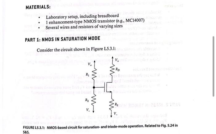 MATERIALS: - Laboratory setup, including breadboard - | Chegg.com