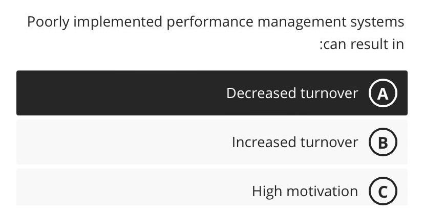 Solved Poorly implemented performance management systems | Chegg.com