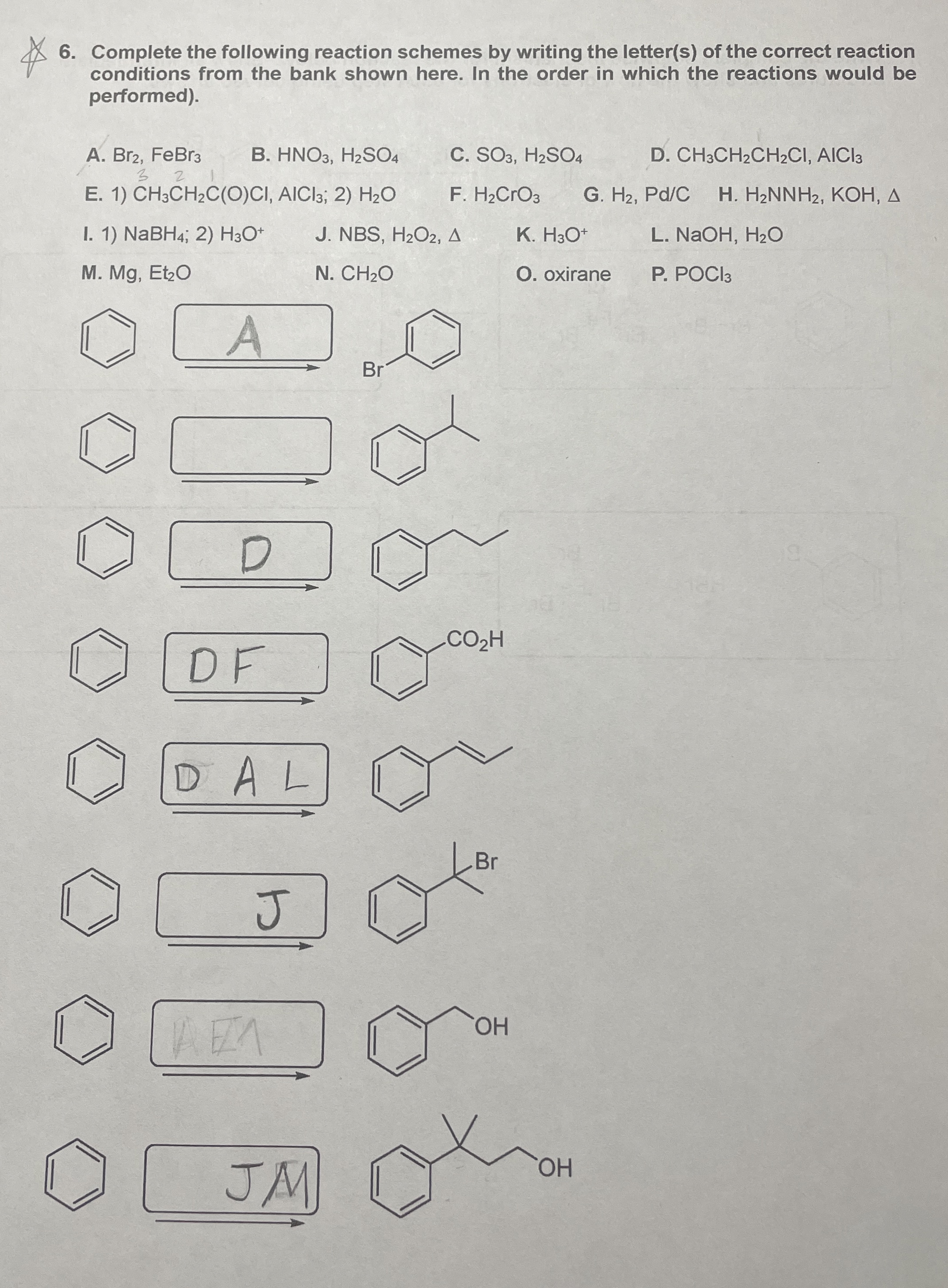 Solved Complete the following reaction schemes by writing | Chegg.com