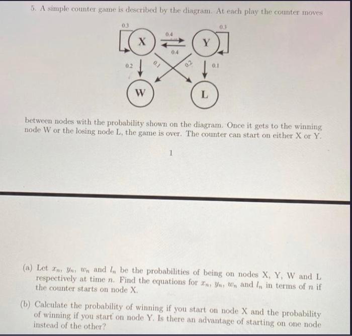 5. A simple counter game is described by the diagram. | Chegg.com