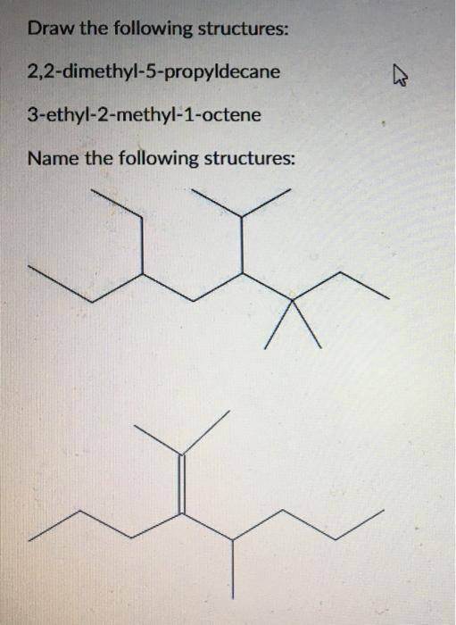 Solved Draw the following structures: | Chegg.com