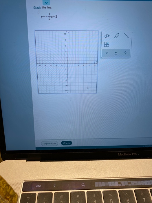 Solved Graph the line. y=-3x+2 x 5 ? Explanation Check | Chegg.com