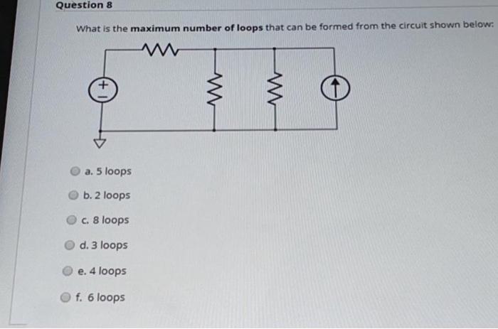 Solved Question 8 What is the maximum number of loops that | Chegg.com