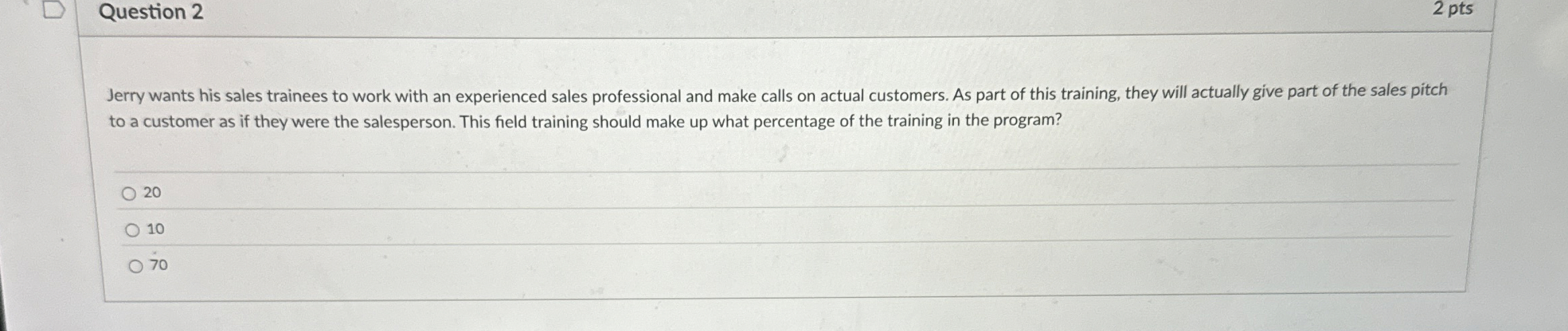 Solved Question 22 ﻿ptsJerry wants his sales trainees to | Chegg.com