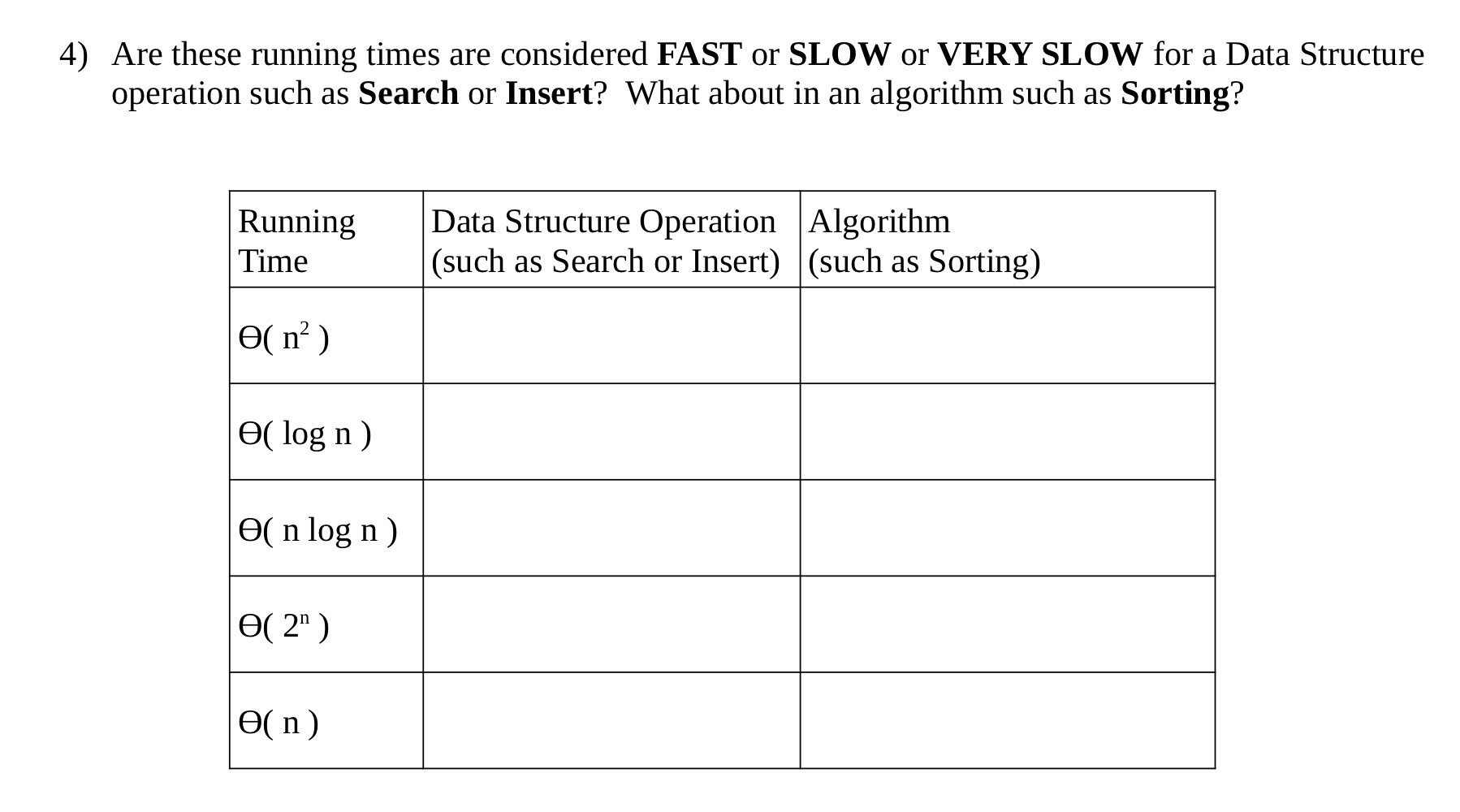 Are these running times are considered FAST or SLOW | Chegg.com