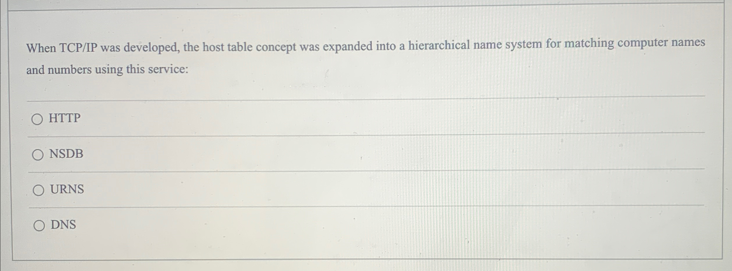 Solved When TCP/IP was developed, the host table concept was | Chegg.com
