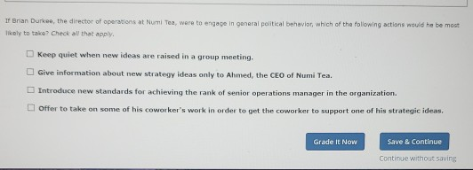 Solved Brian Durkee, the director of operations at Numi Tea, | Chegg.com