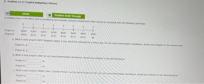 Solved Projed A=5 Mopect b: 3 Projest A Project th Moject A: | Chegg.com