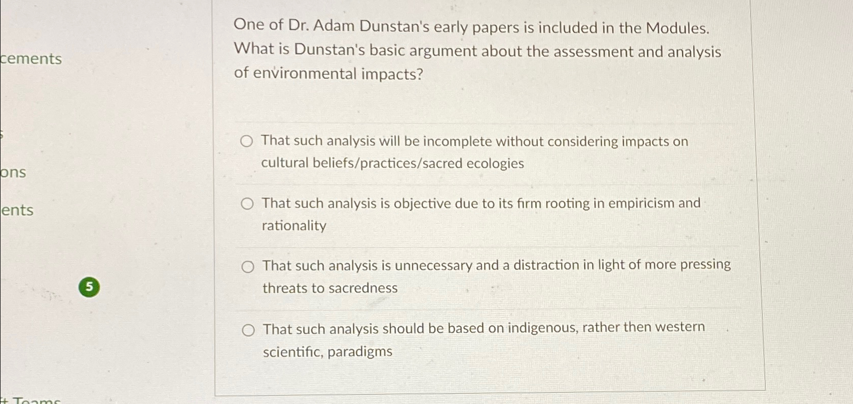 Solved One of Dr. ﻿Adam Dunstan's early papers is included | Chegg.com