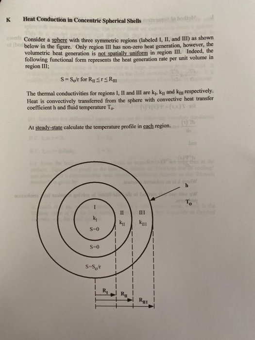 Solved K Heat Conduction in Concentric Spherical Shells in | Chegg.com