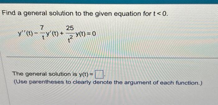 Solved A Cauchy-Euler, or equidimensional, equation is a | Chegg.com