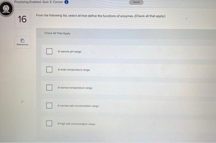 Solved Saved Proctoring Enabled: Gulz 3: Cancer From the | Chegg.com
