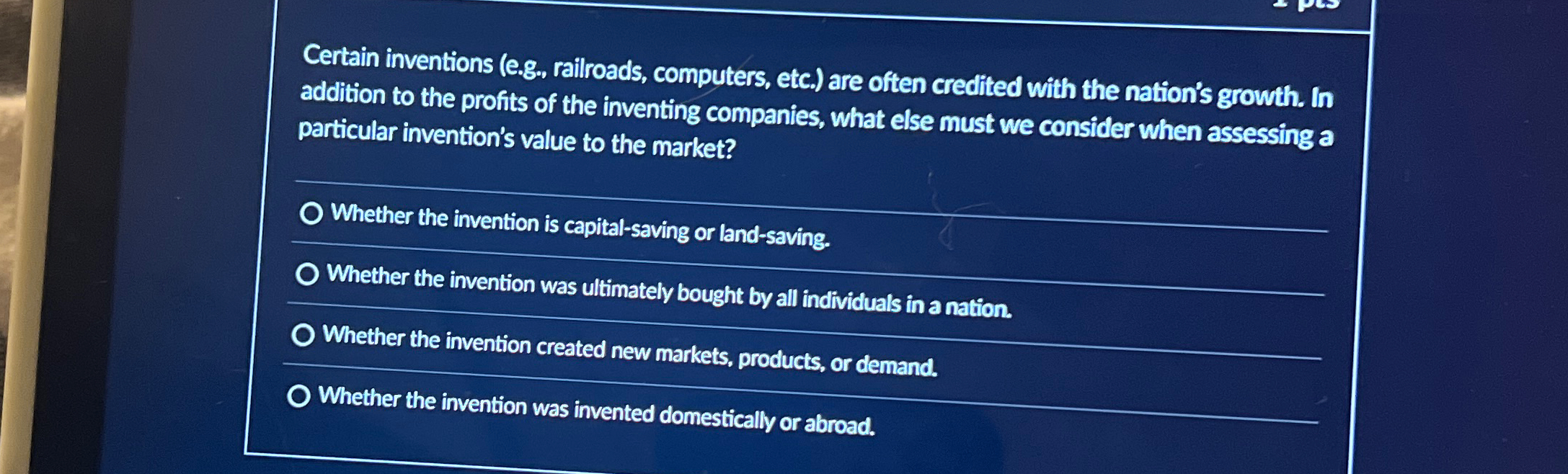 Solved Certain inventions (e.g., ﻿railroads, computers, | Chegg.com