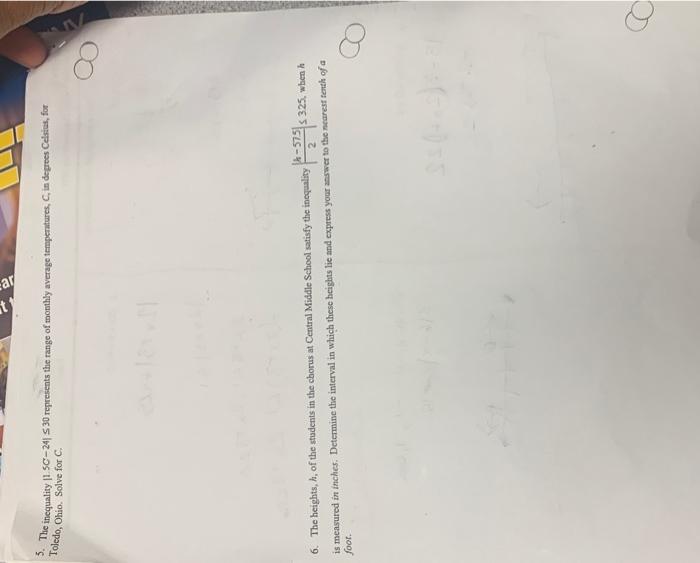 Solved 5. The inequality ∣1.5C−24∣S30 represents the range | Chegg.com