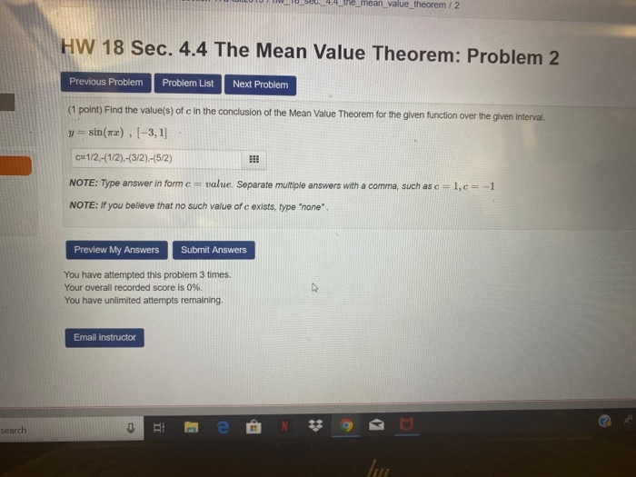 Solved U seu _.4_the_mean_value_theorem / 2 HW 18 Sec. 4.4 | Chegg.com