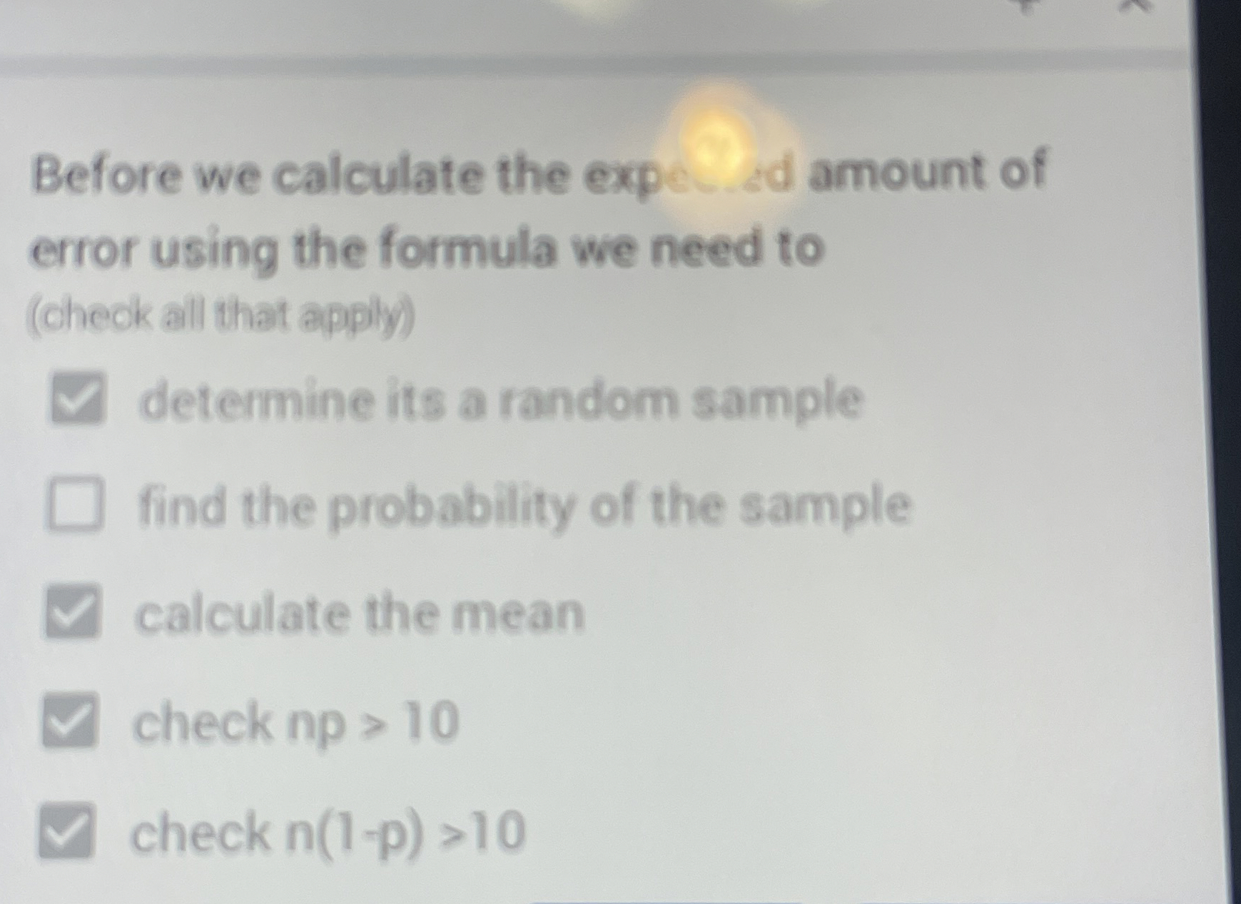 Solved Before we calculate the expec.id amount of error | Chegg.com