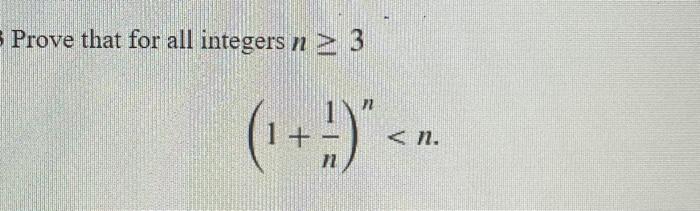 Solved Prove that for all integers n is greater than or | Chegg.com