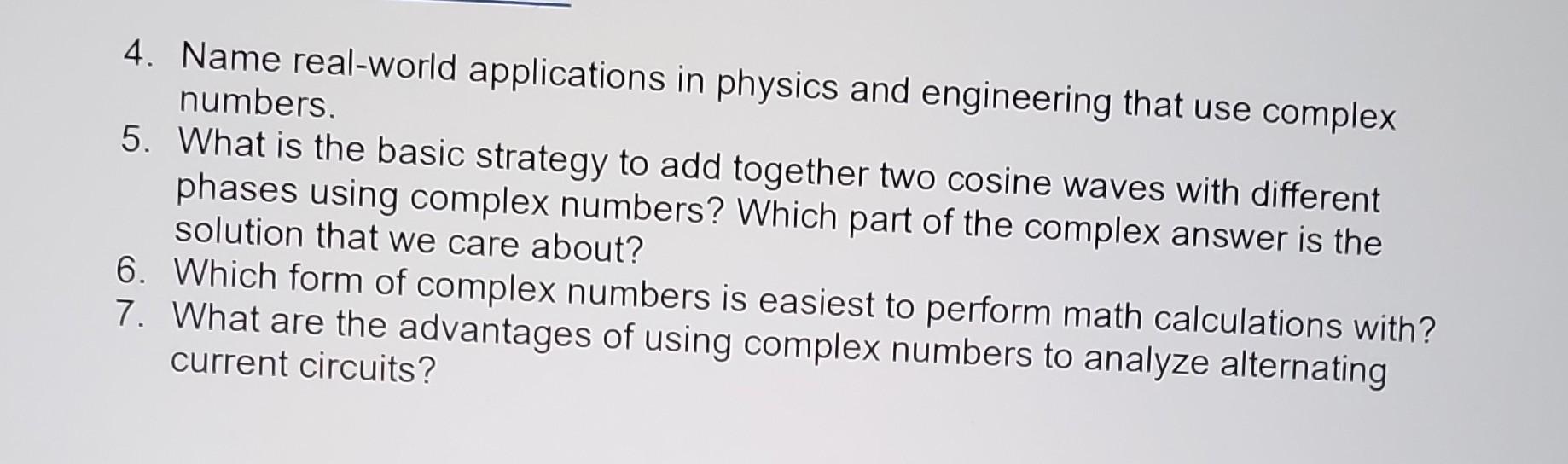 Solved 4. Name real-world applications in physics and | Chegg.com