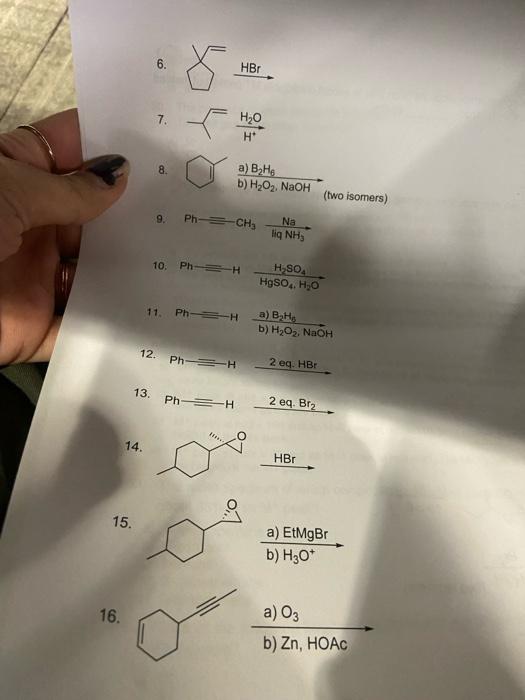 6. 7. −H∗H2O 8. a) B2H6 b) H2O2,NaOH (two isomers) 9. | Chegg.com