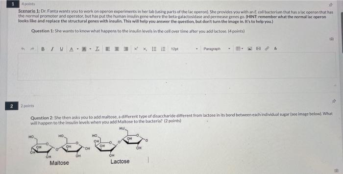 Solved Scenario 1: Dr. Fanta wants you to work on operon | Chegg.com