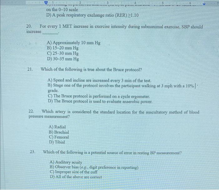 Solved 20. For every 1 MET increase in exercise intensity | Chegg.com