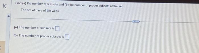 Solved Find (a) the number of subsets and (b) the number of | Chegg.com