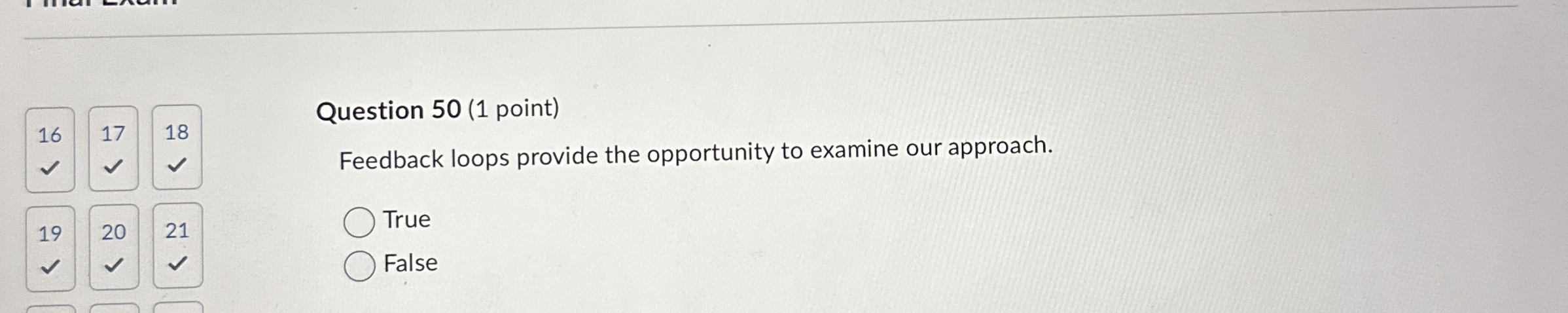 Solved Question 50 (1 ﻿point)16Feedback loops provide the | Chegg.com