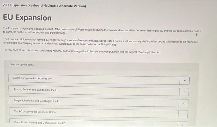 Solved 2. EU Expansion (Keyboard Navigable Alternate | Chegg.com