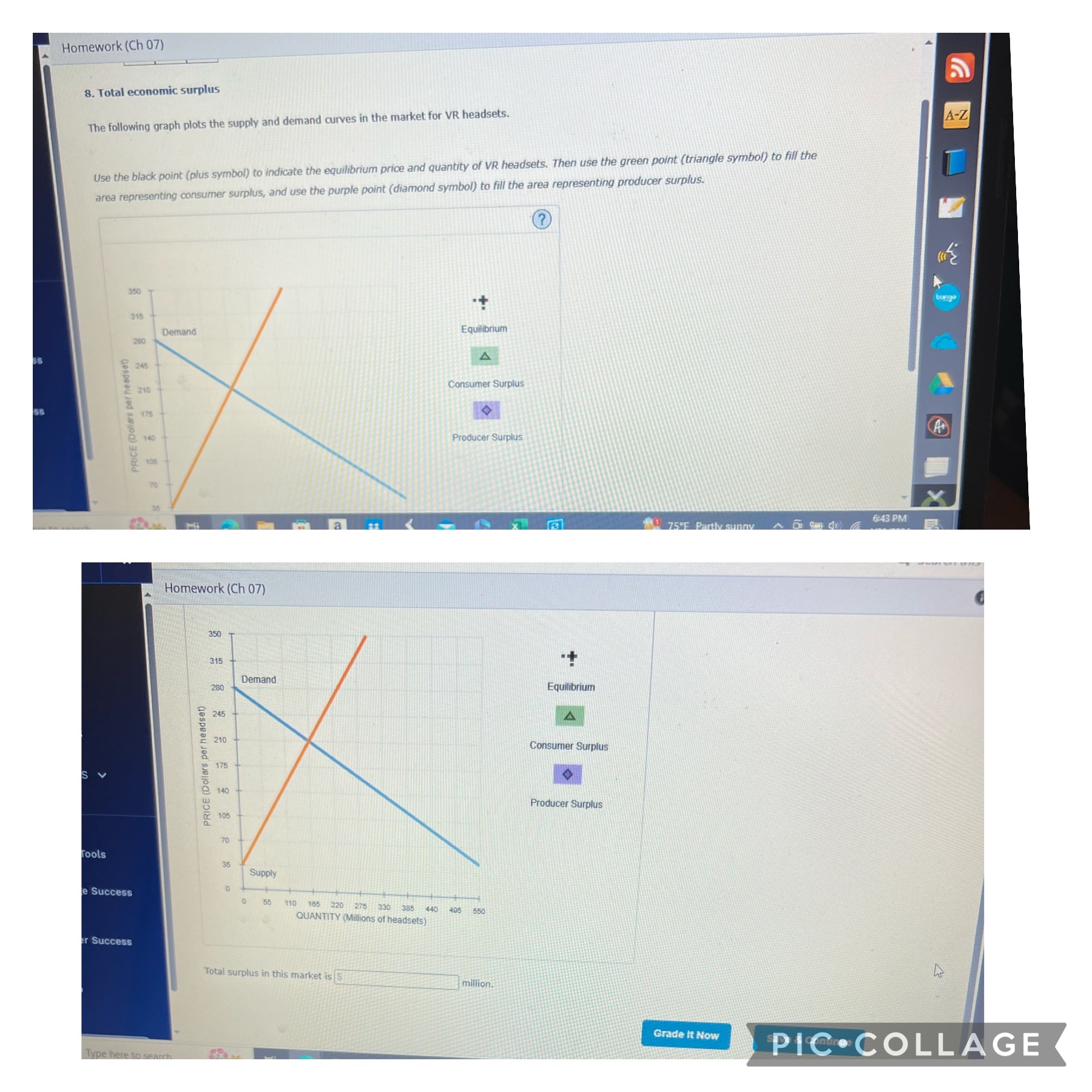 Solved Homework (Ch 07)8. ﻿Total economic surplusThe | Chegg.com