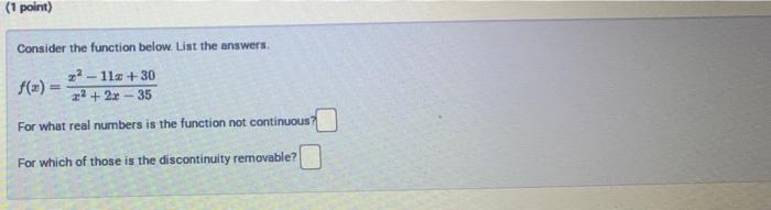 Solved Consider the function below. List the answers. | Chegg.com