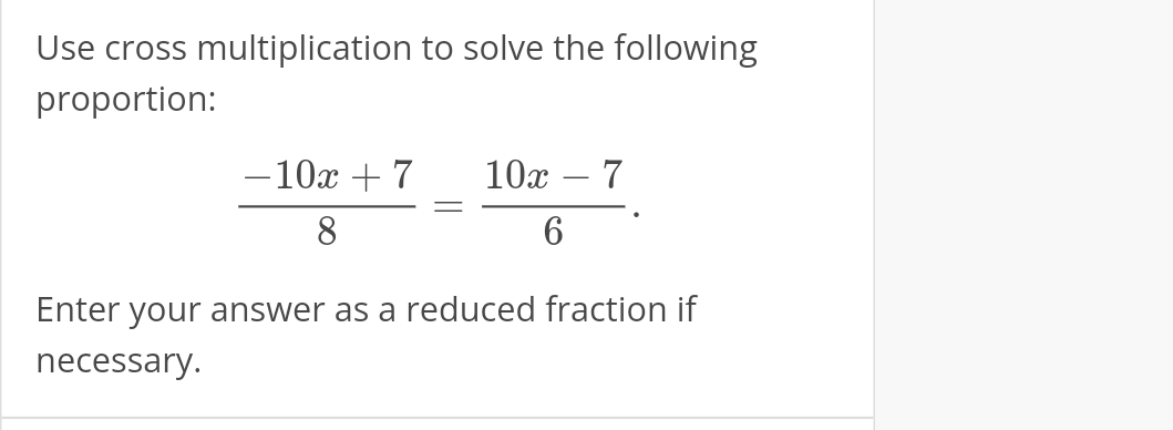Solved Use cross multiplication to solve the following | Chegg.com