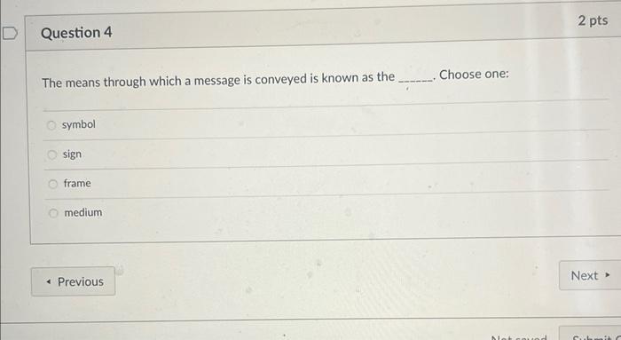 The means through which a message is conveyed is | Chegg.com