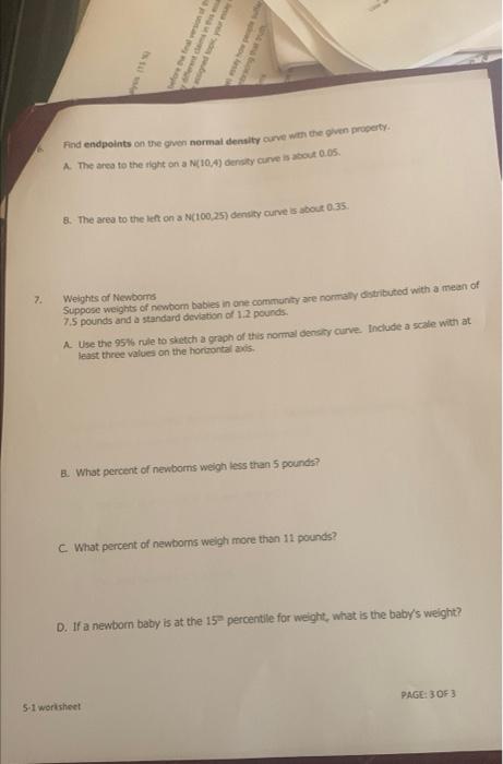 Solved Find endpoints on the given normal denalty oure with | Chegg.com